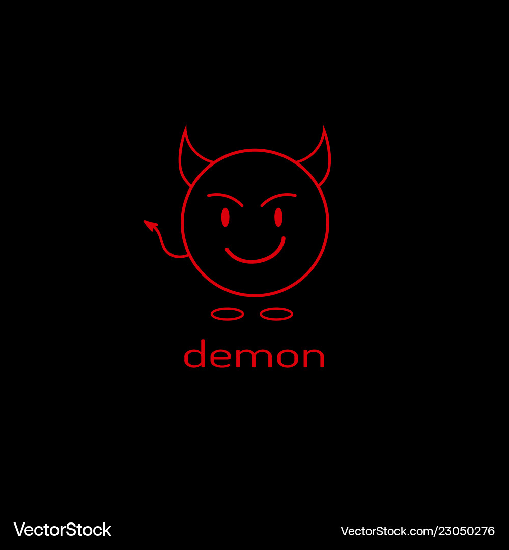 Logo as a linear devil icon graphics Royalty Free Vector
