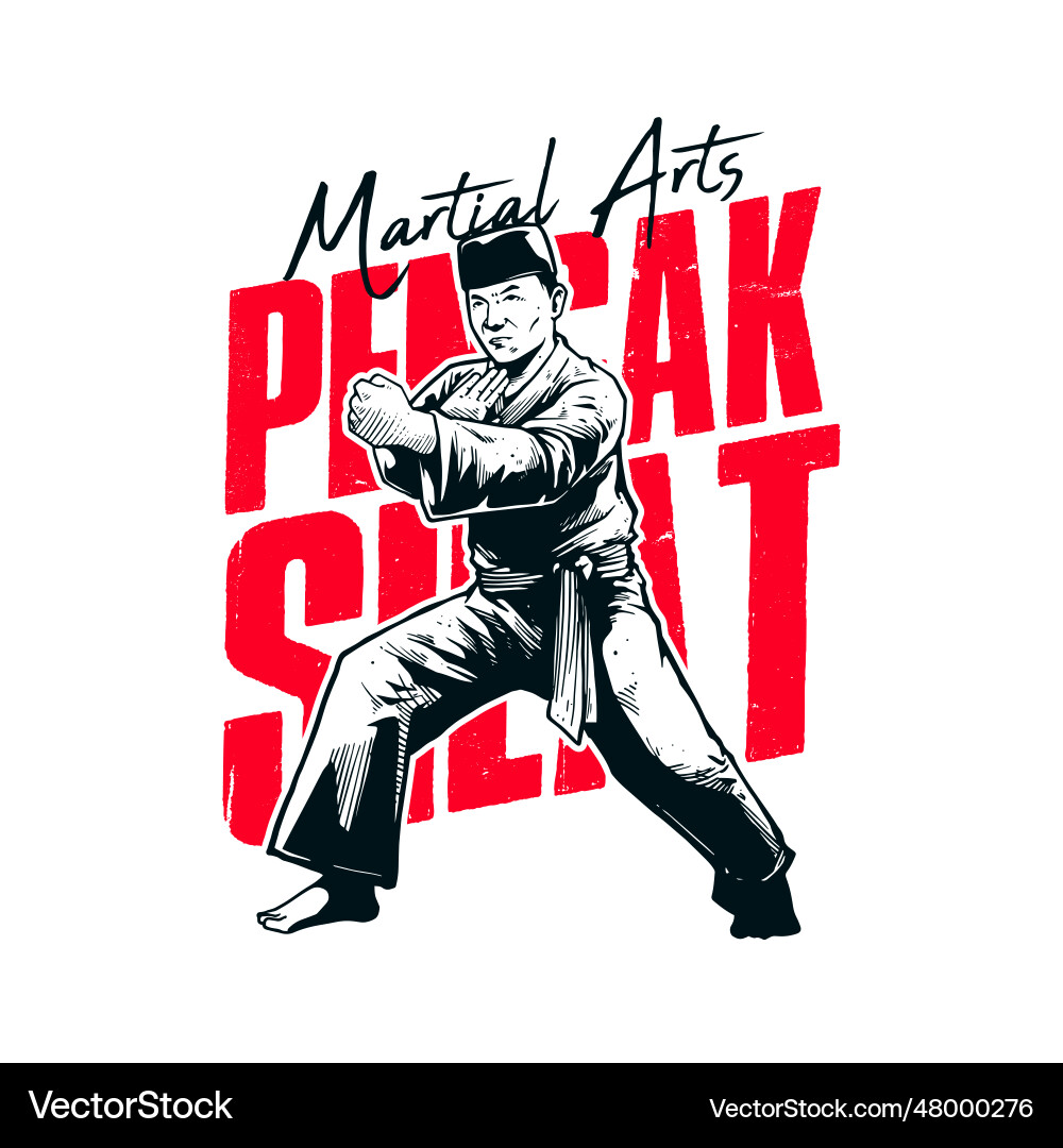 Pencak silat martial arts Royalty Free Vector Image