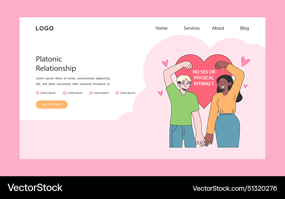 Platonic relationship concept affection without Vector Image