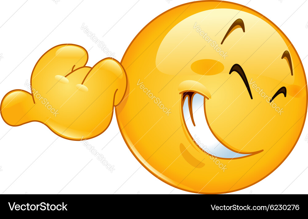 Pointing with thumb emoticon Royalty Free Vector Image