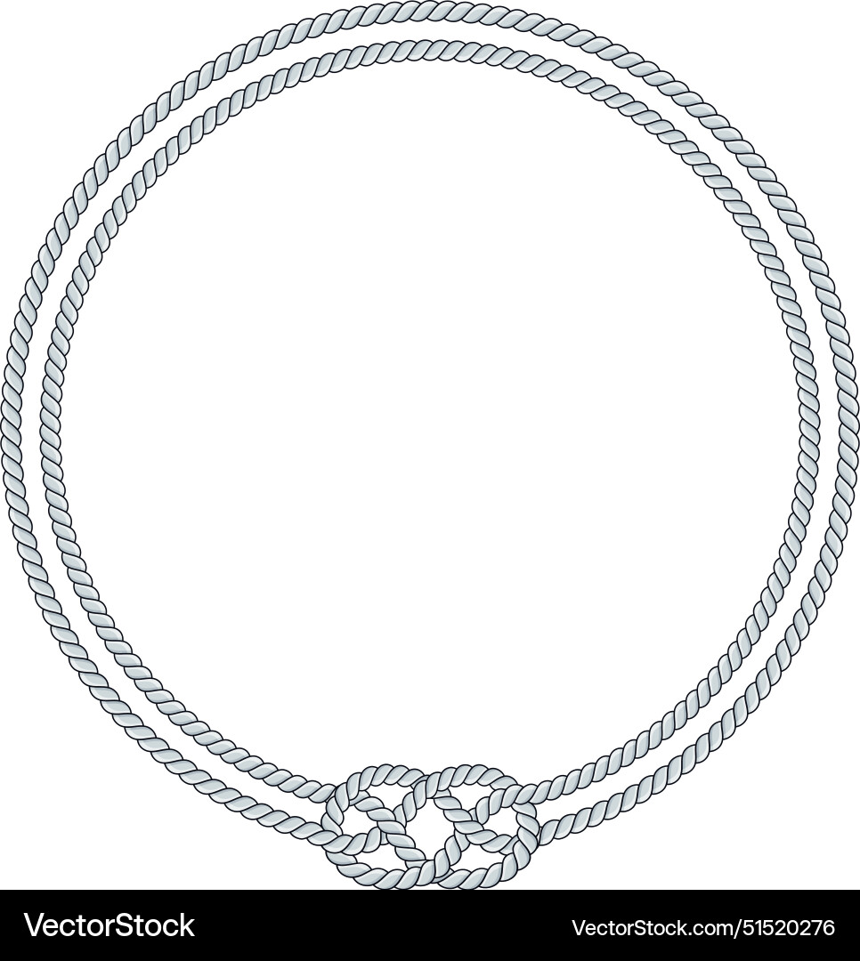 Round rope frame isolated on white background Vector Image