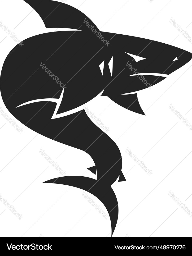 Shark logo template isolated brand identity icon Vector Image