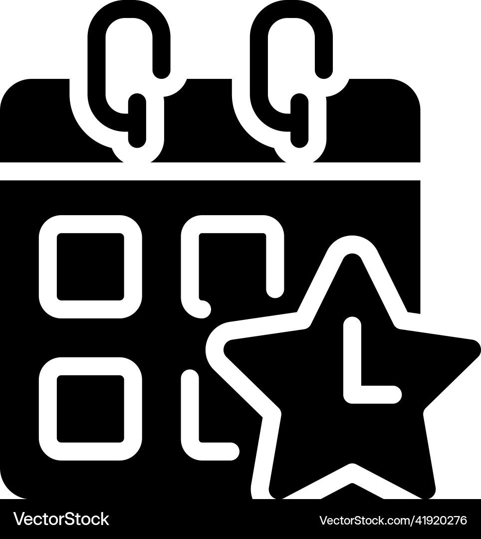 Time off reward black glyph icon Royalty Free Vector Image