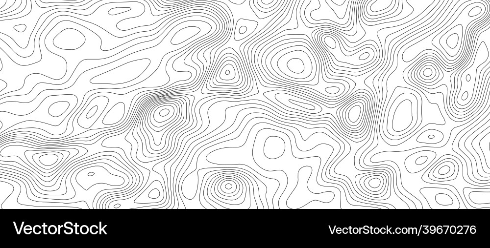 Topographic line map pattern black contour Vector Image