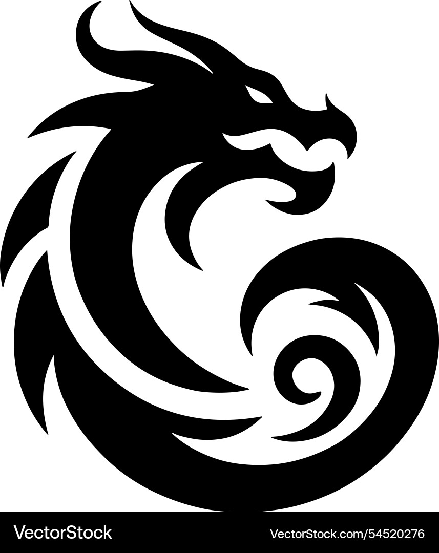 Tribal dragon design Royalty Free Vector Image