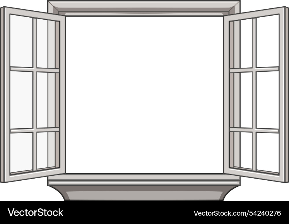 Vinyl window frame cartoon Royalty Free Vector Image