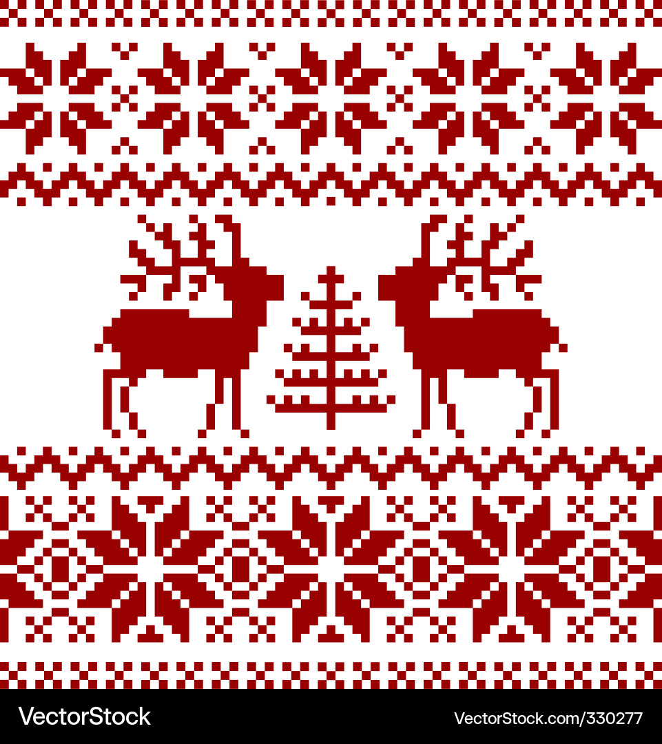 Christmas norwegian pattern Royalty Free Vector Image