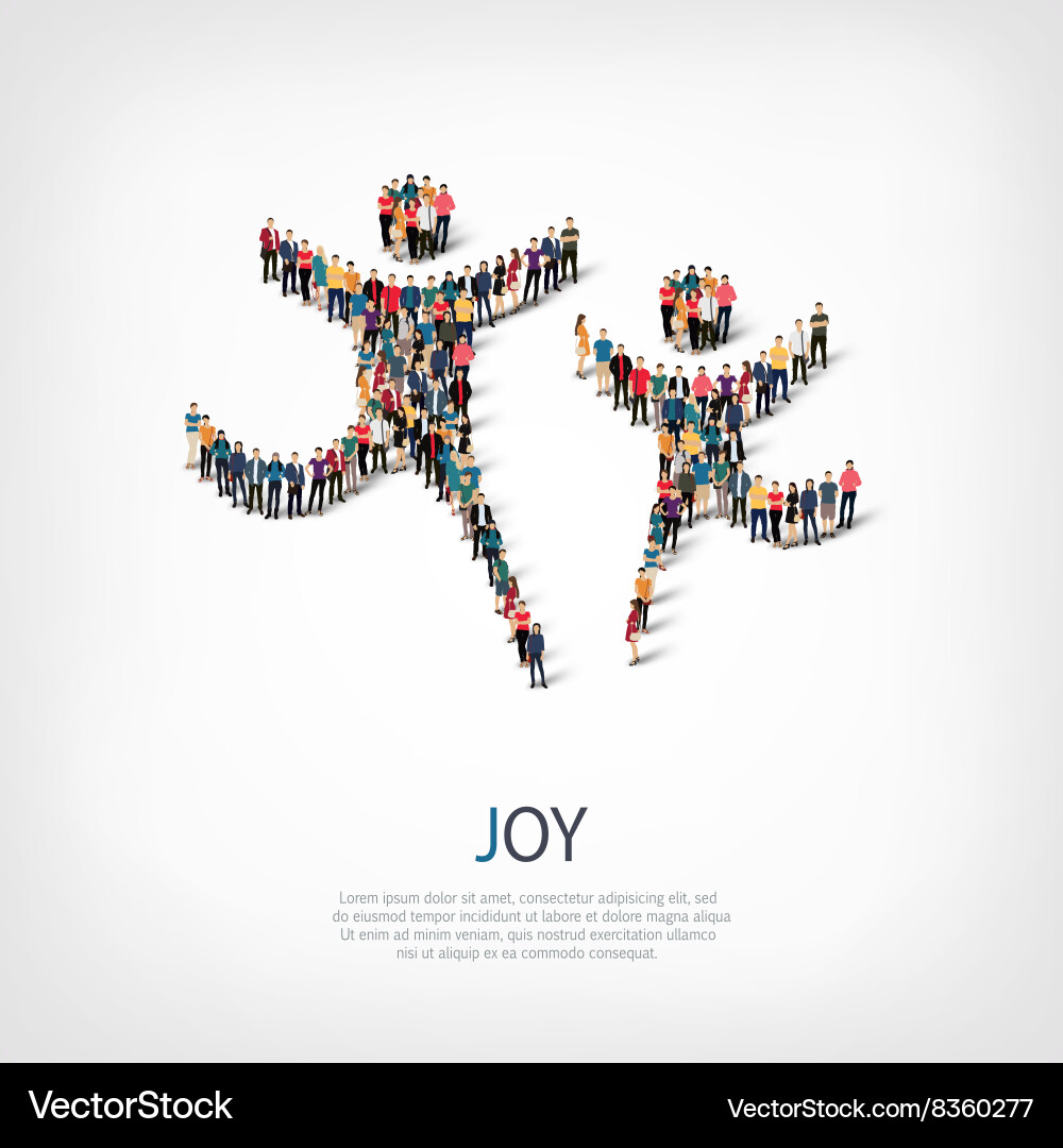 Crowded Square Joy Sign Royalty Free Vector Image