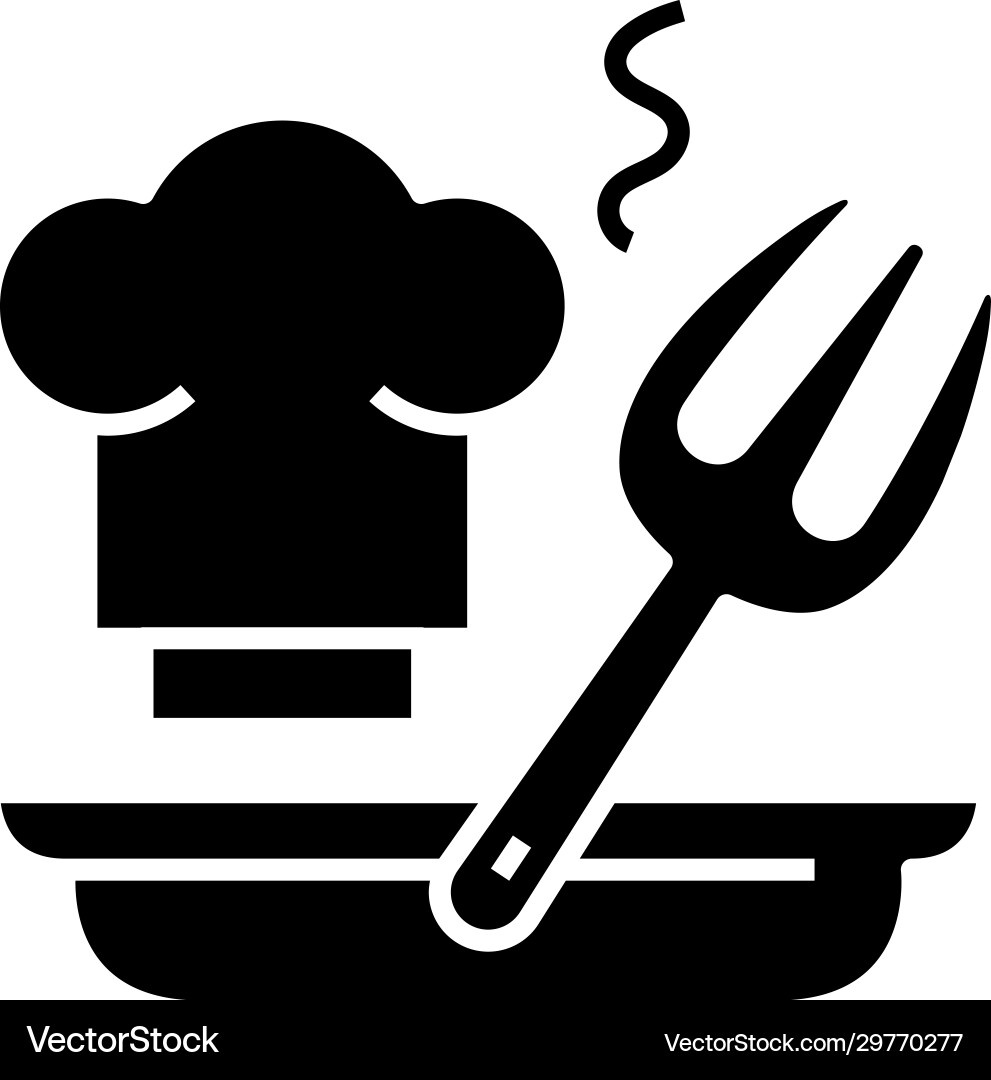 Culinary art black icon concept Royalty Free Vector Image