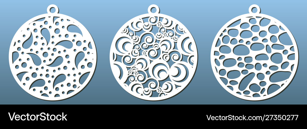 Decorative christmas balls set templates Vector Image