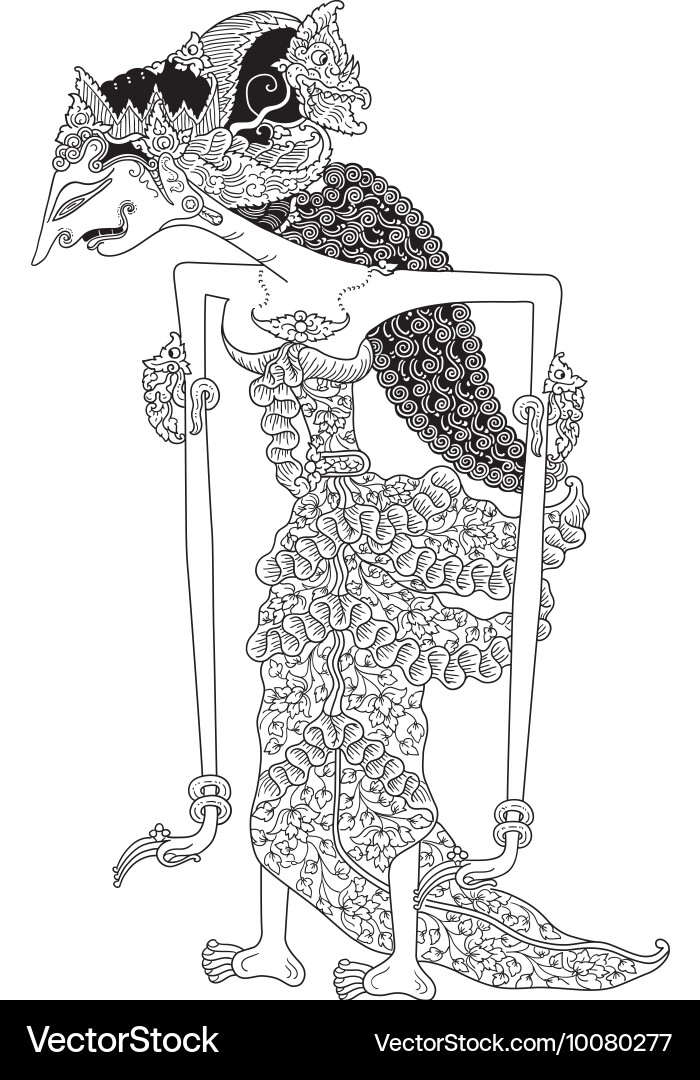 Dewi Anjani Wayang Kulit Royalty Free Vector Image