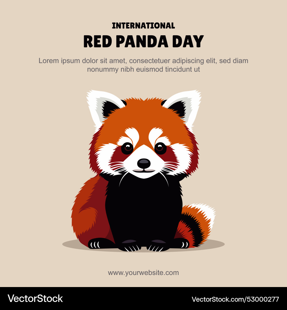 International red panda day background Royalty Free Vector