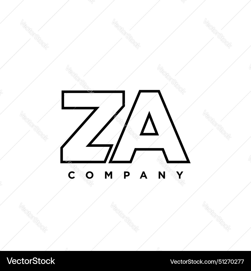 Letter z and a za logo design template minimal Vector Image