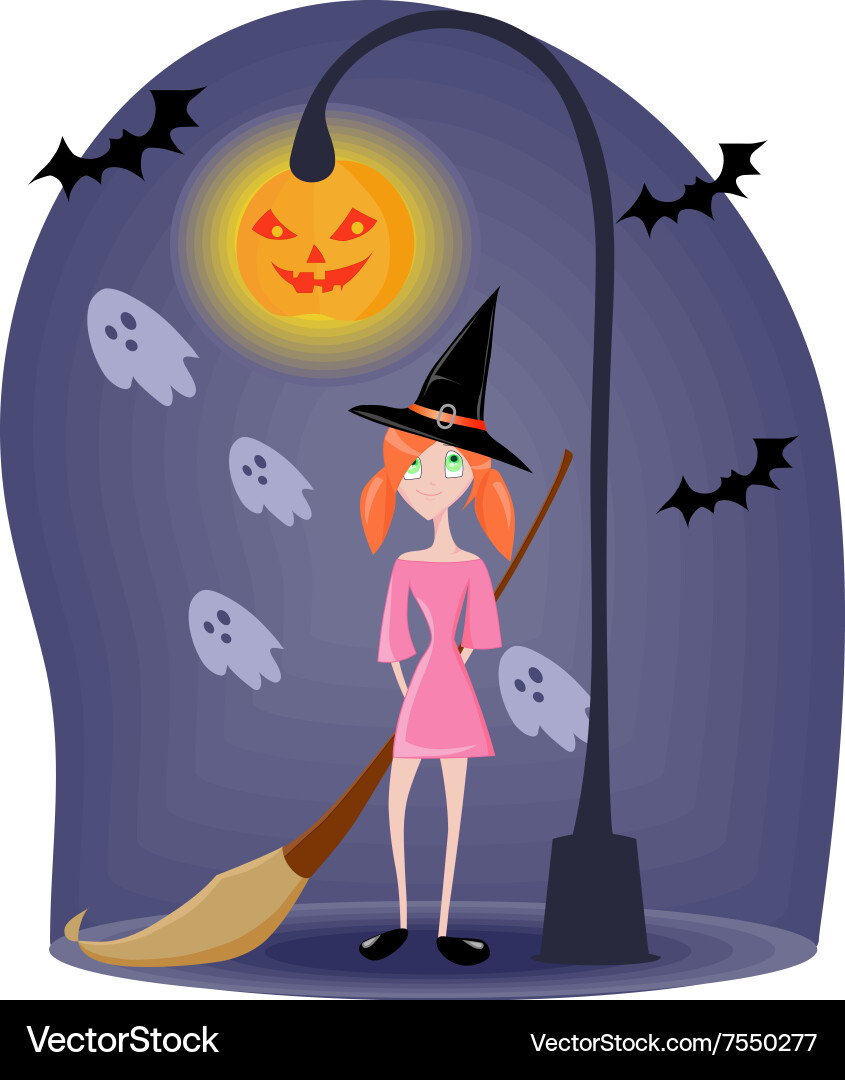 Little witch Royalty Free Vector Image - VectorStock