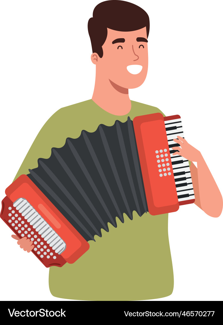 Musician playing an accordion Royalty Free Vector Image