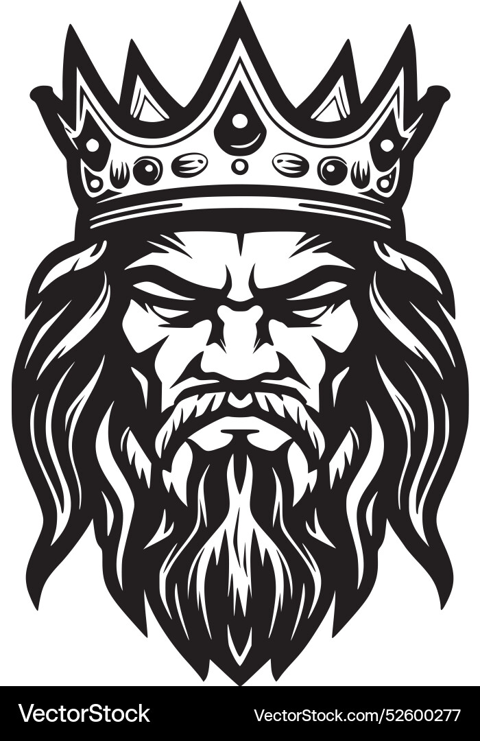 Royal King Emblem - Black & White Royalty Free Vector