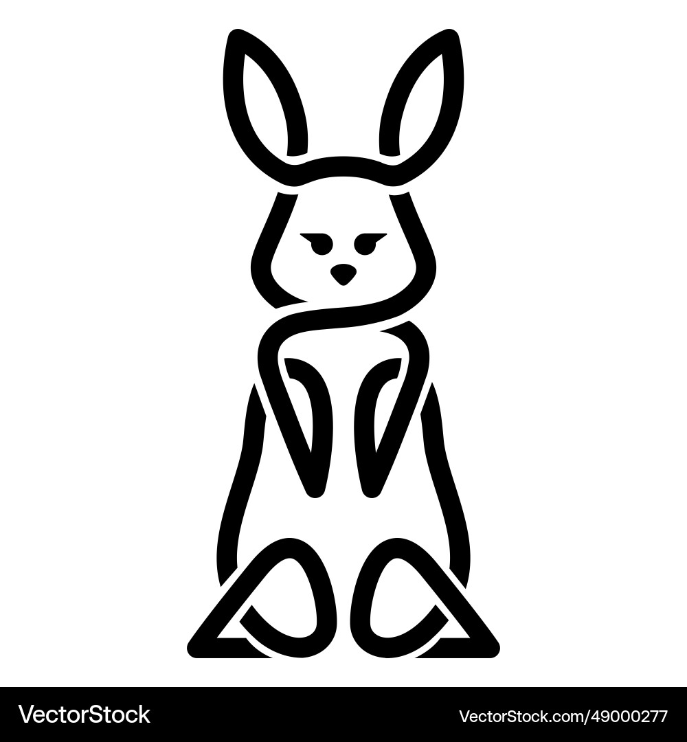 Simple celtic rabbit knot Royalty Free Vector Image