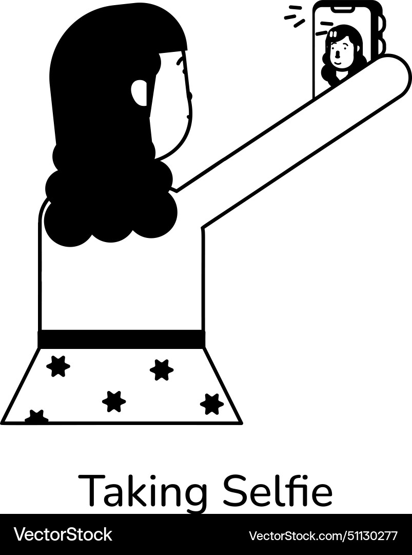 Taking selfie Royalty Free Vector Image - VectorStock