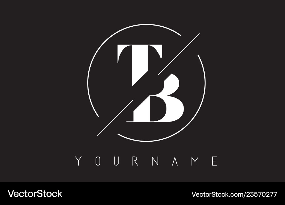 Tb letter logo with cutted and intersected design Vector Image