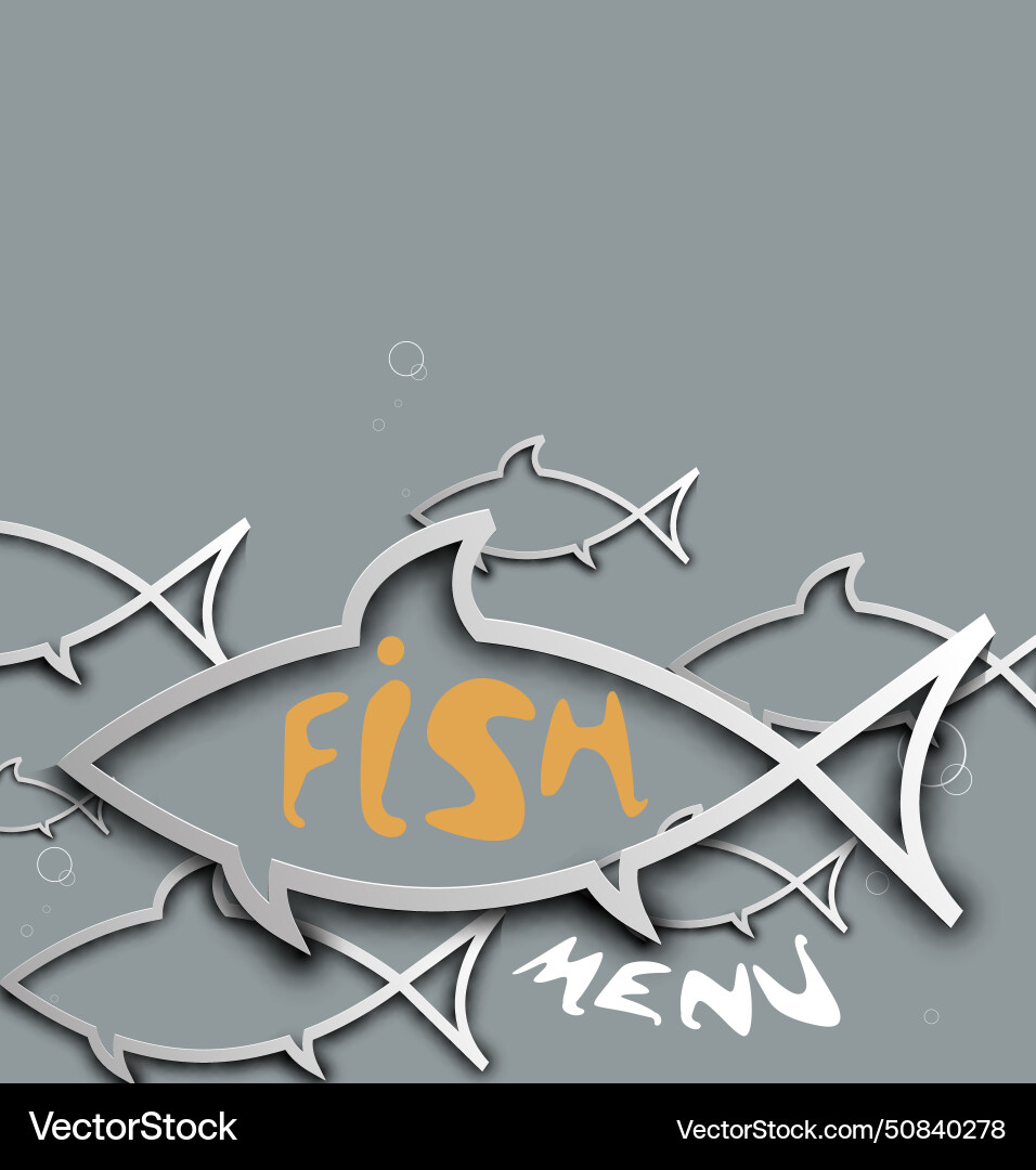 Abstract stylized fish menu for restaurant Vector Image
