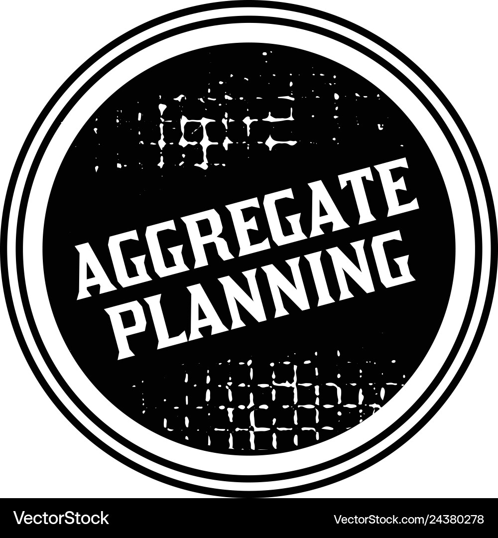 Aggregate planning advertising sticker Royalty Free Vector