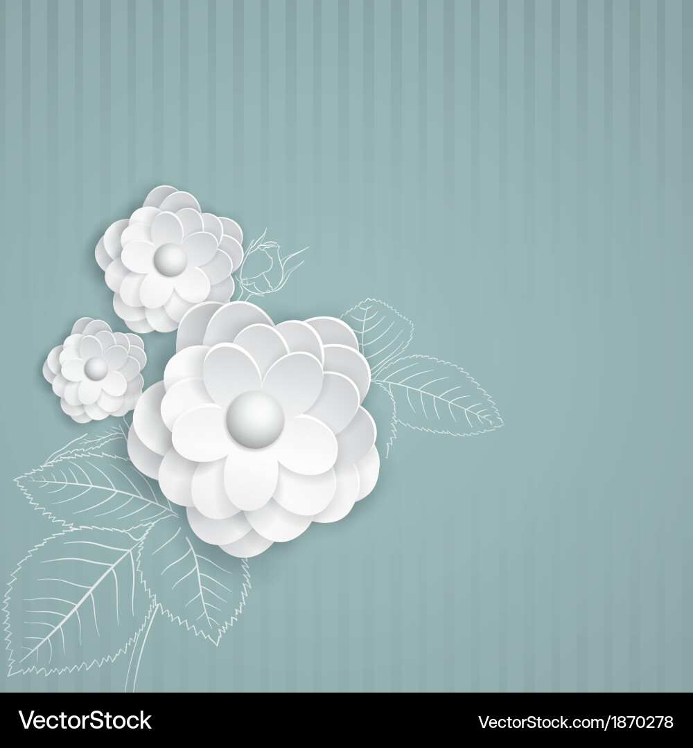 Background with paper flowers Royalty Free Vector Image