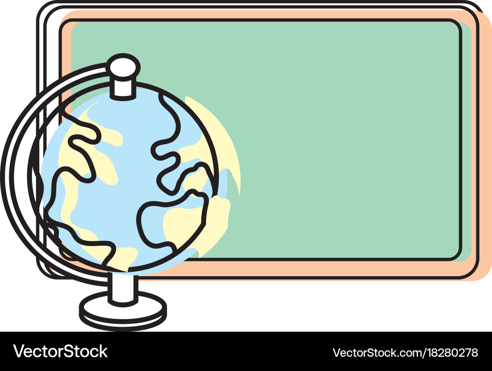 Blackboard Objekt mit Erdplanet Lizenzfreies Vektorbild