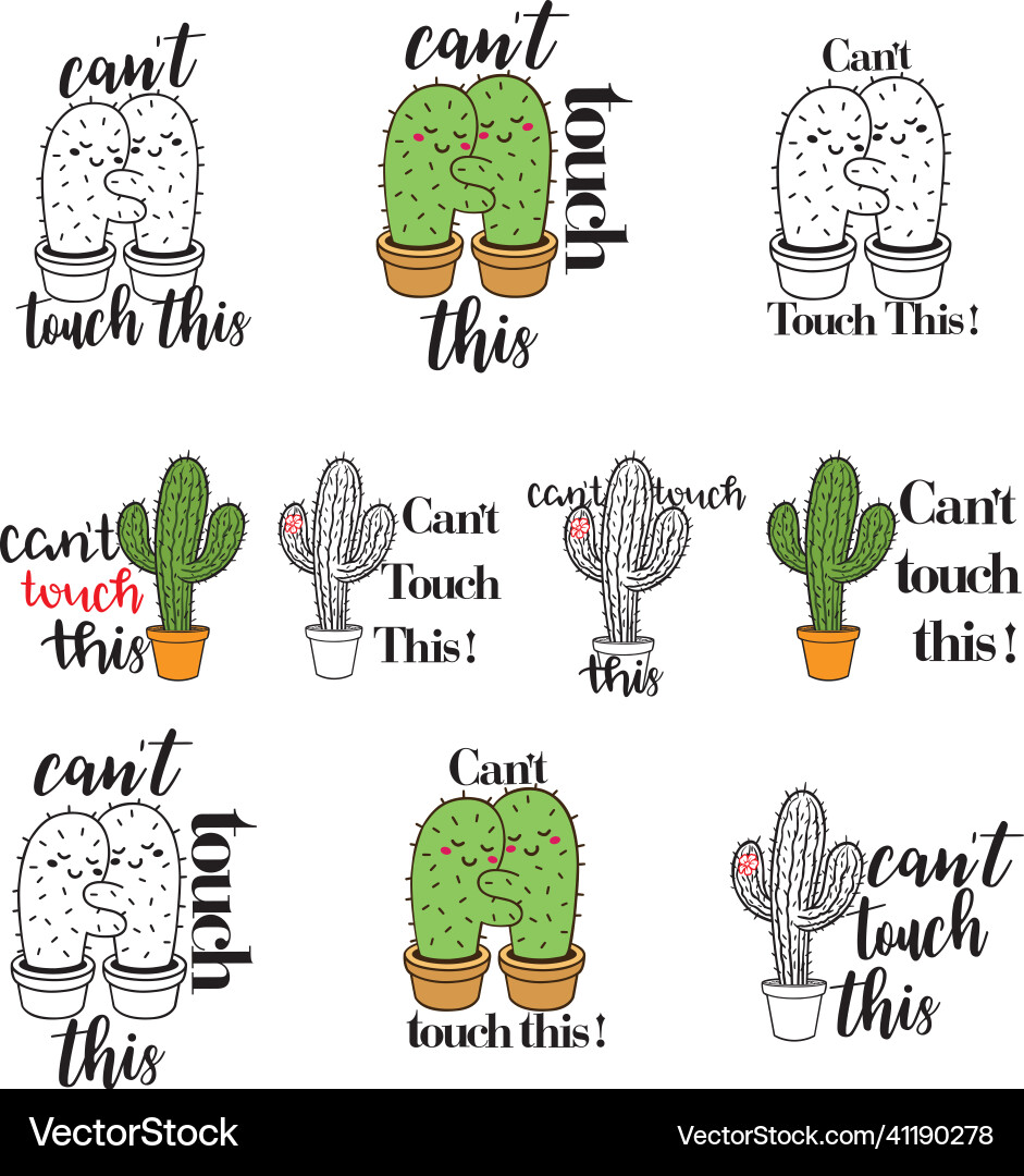 Cant touch this cactus svg Royalty Free Vector Image