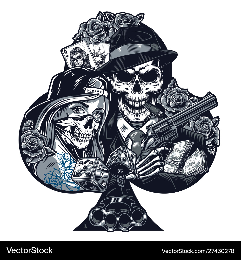 Tattoo gangster revolver Vector Images & Graphics for Commercial Use ...