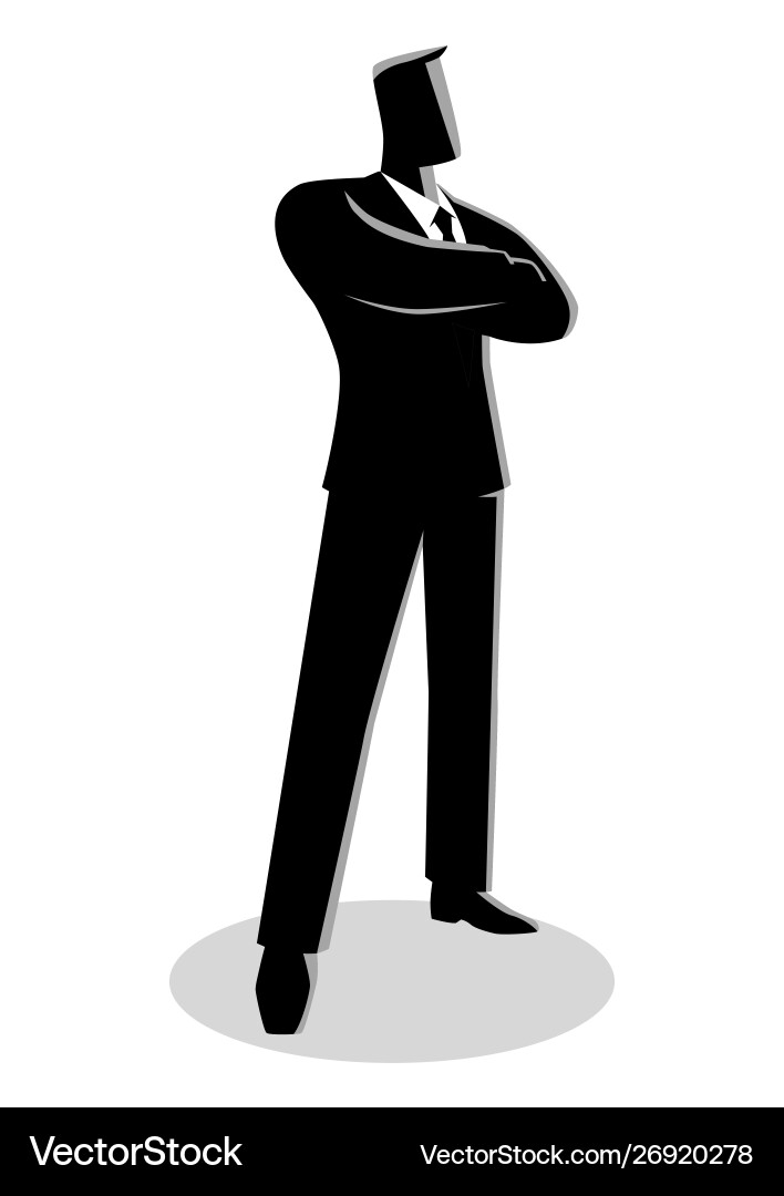 Confident business man standing with folded arms Vector Image