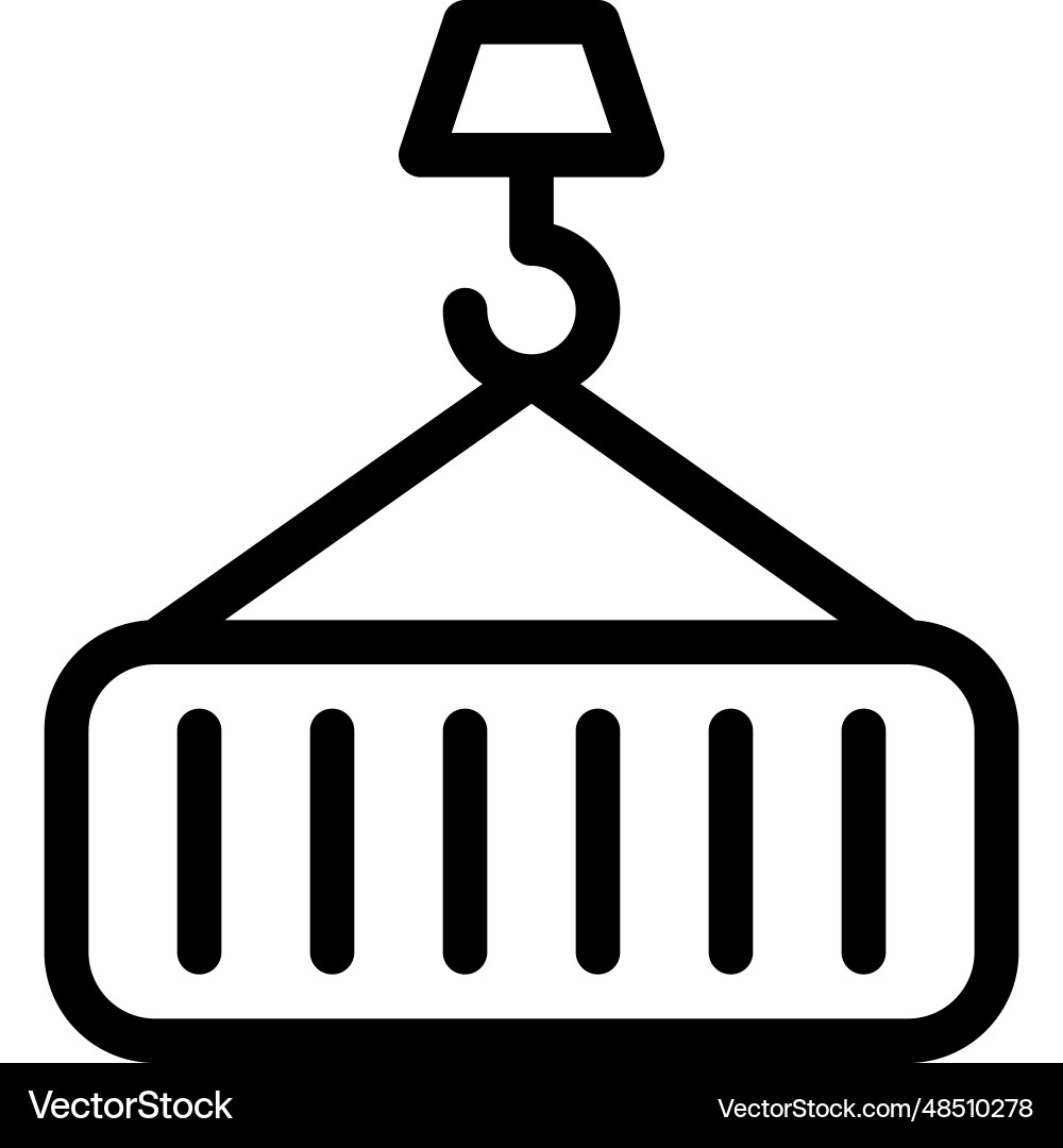 Container shipment lifted with crane hook Vector Image