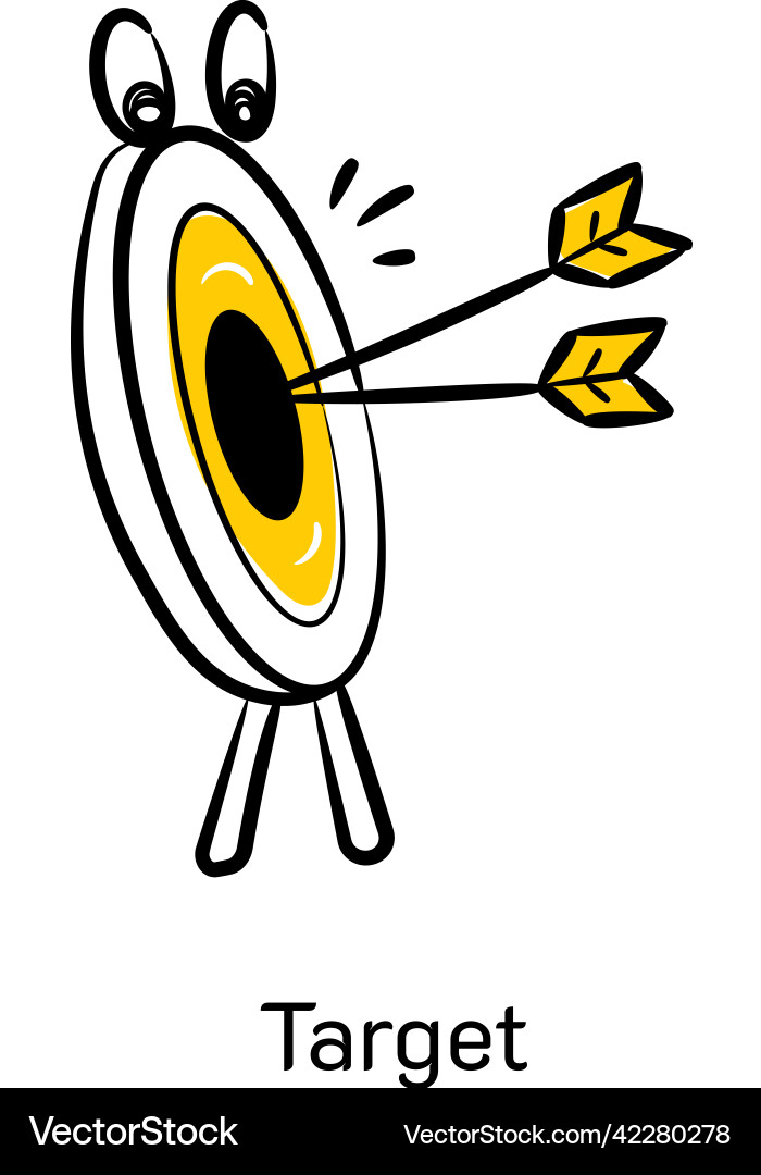 Doodle Target Icon Royalty Free Vector Image - VectorStock