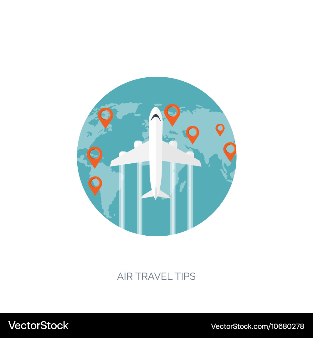 Flat travel background summer holidays vacation Vector Image