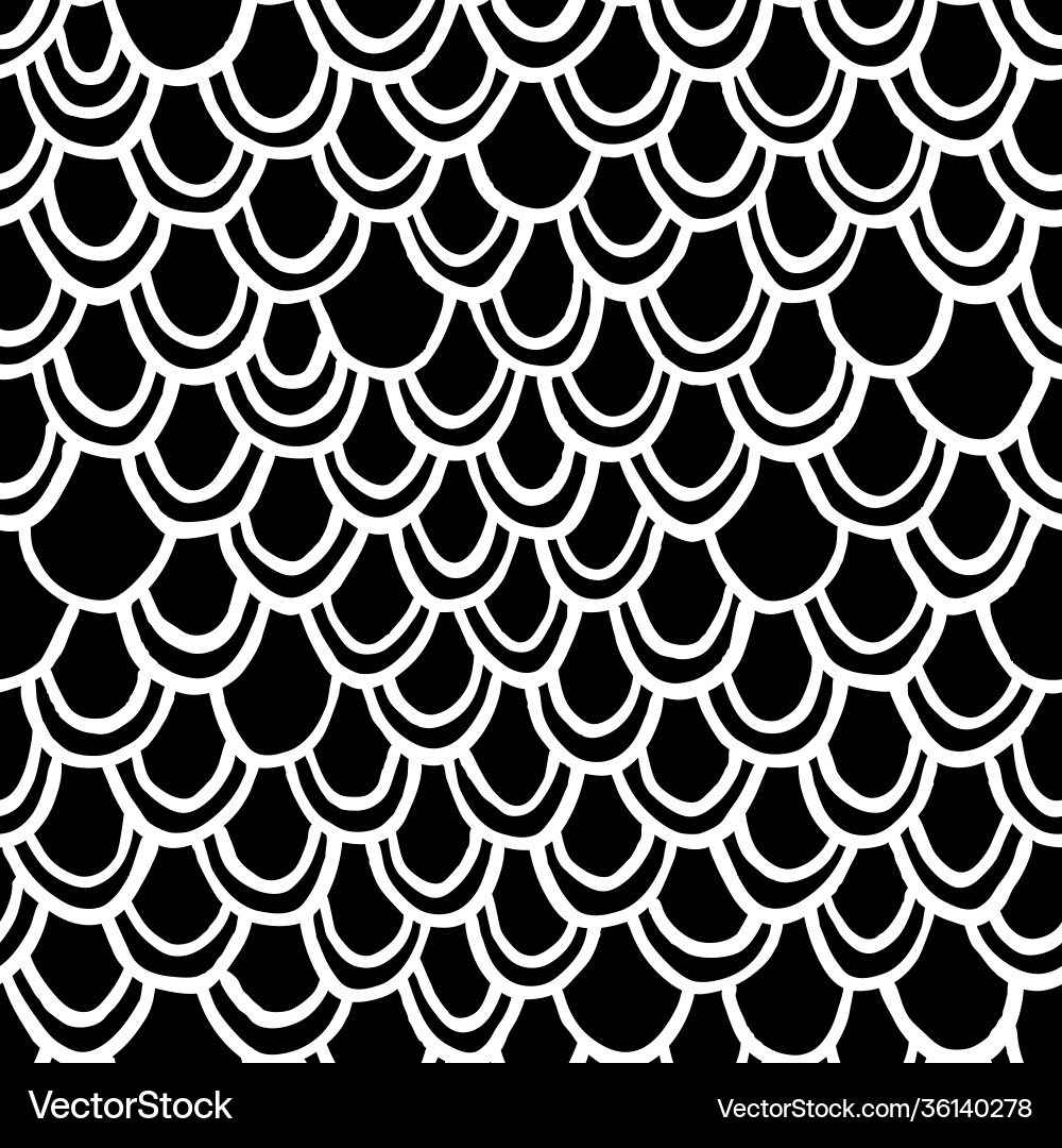 Hand drawn squama seamless pattern scales Vector Image