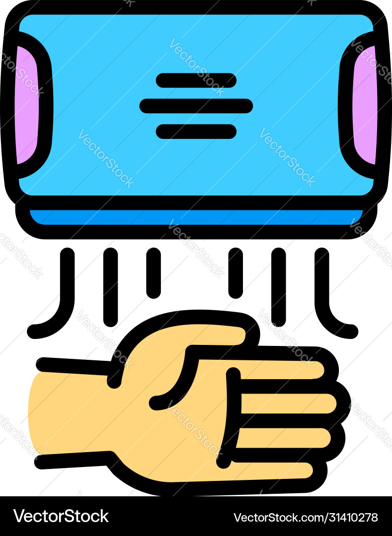 Hand dryer icon outline style Royalty Free Vector Image