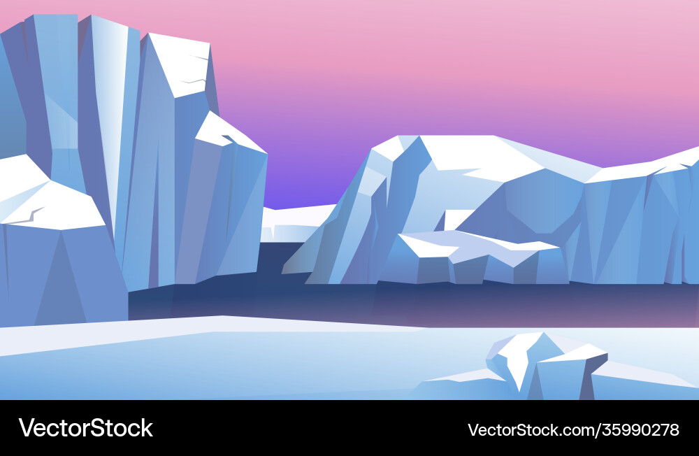 Ice mountain in water Royalty Free Vector Image