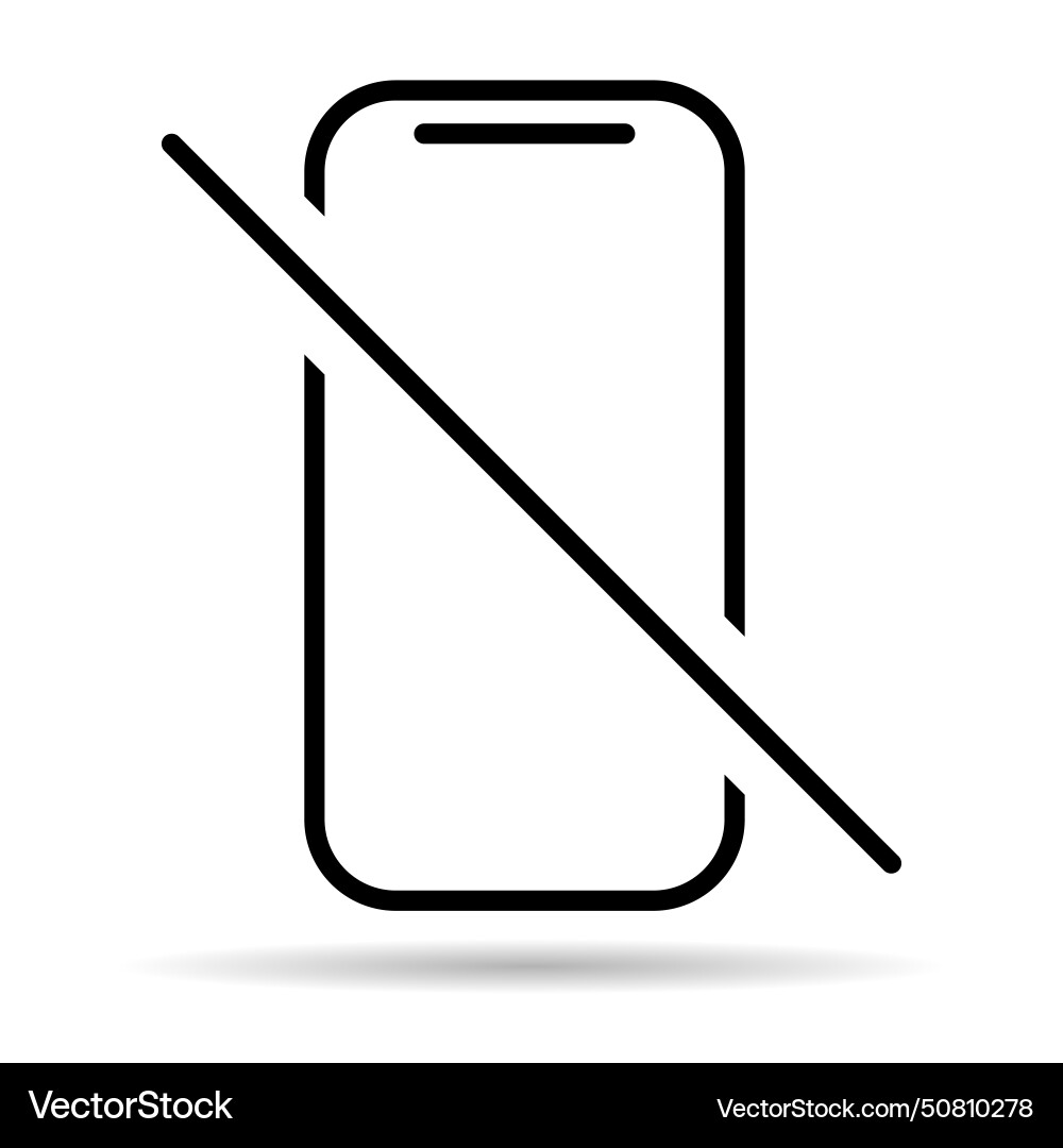 Mobile forbidden shadow icon no use phone sign Vector Image
