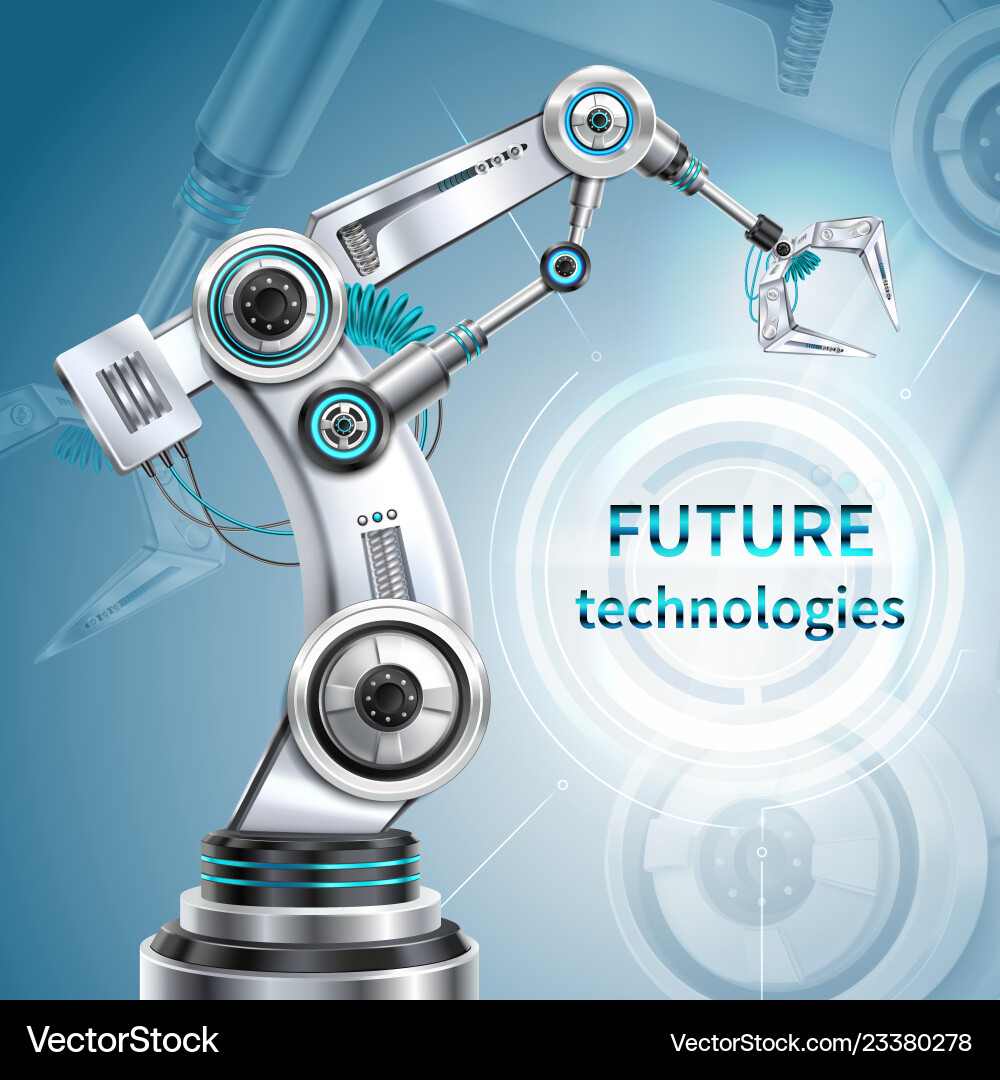 Robotic arm poster Royalty Free Vector Image - VectorStock