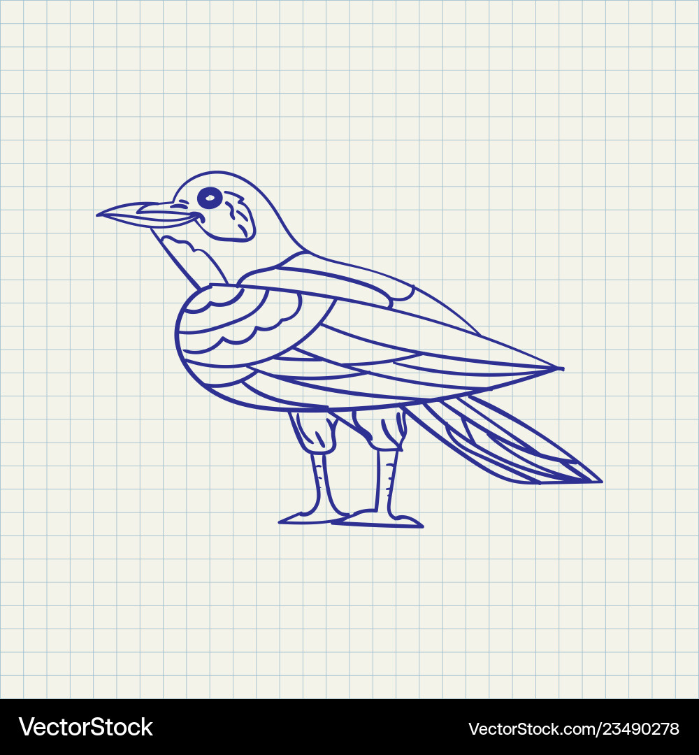 Simple drawing of a crow Royalty Free Vector Image