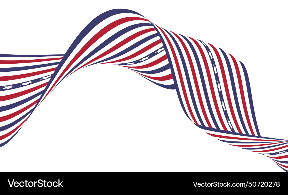 Striped blue white and red ribbon twisted Vector Image