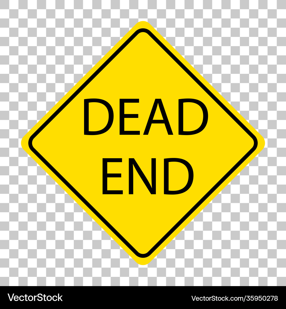 Yellow traffic warning sign on transparent Vector Image