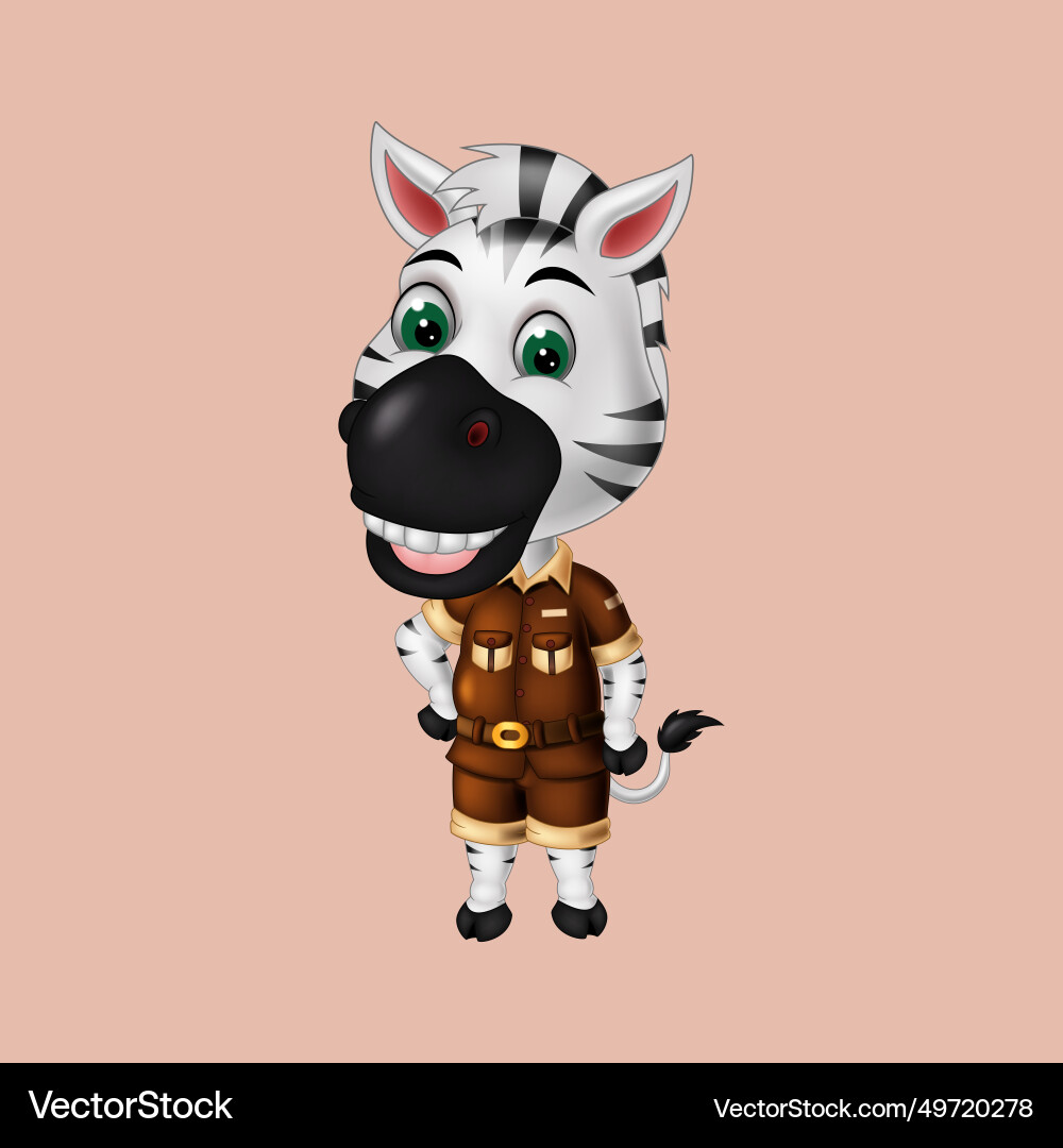 Zebra cartoon posing isolated Royalty Free Vector Image