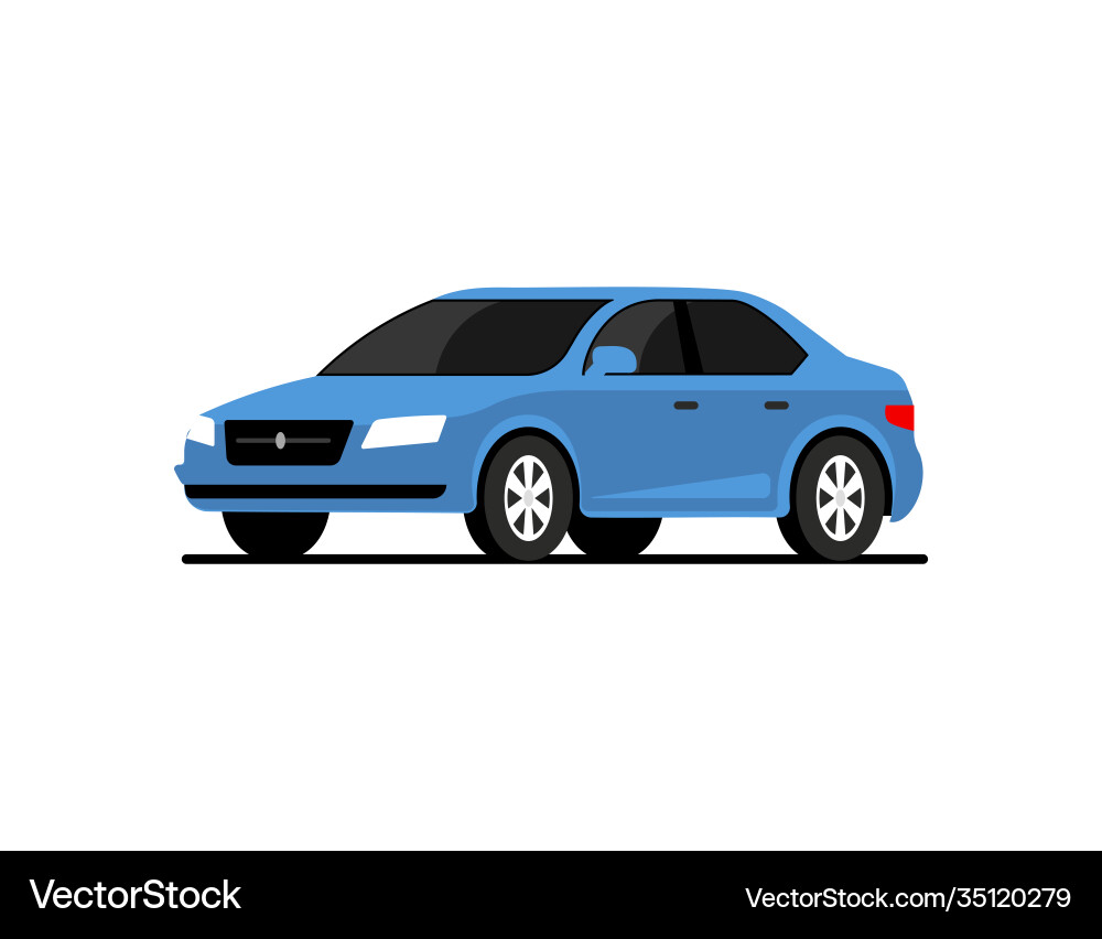 Blue Car Side Profile Icon Royalty Free Vector Image