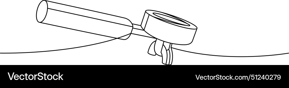 Coffee portafilter one line continuous drawing Vector Image