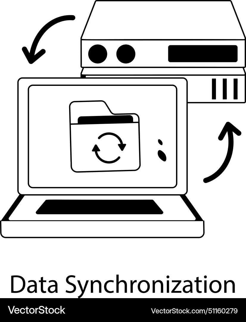 Data synchronization Royalty Free Vector Image Data synchronization Royalty Free Vector Image