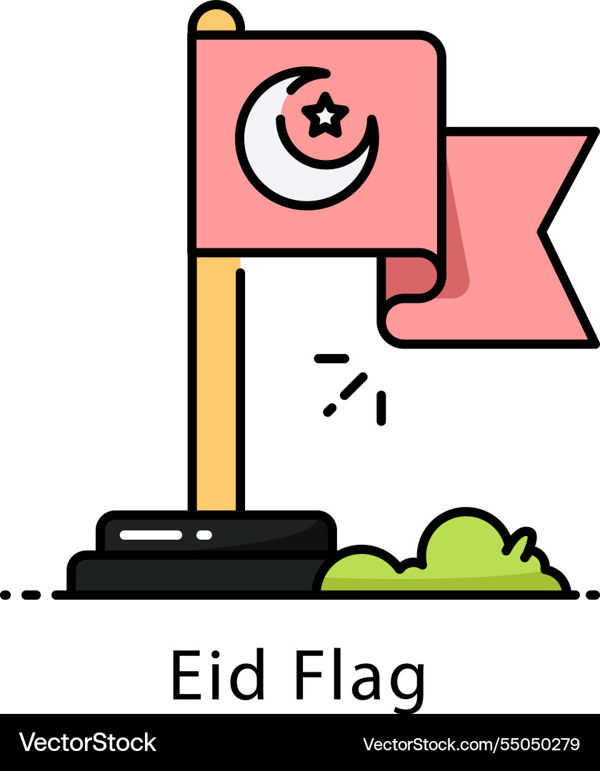 Eid flag filled icon Royalty Free Vector Image