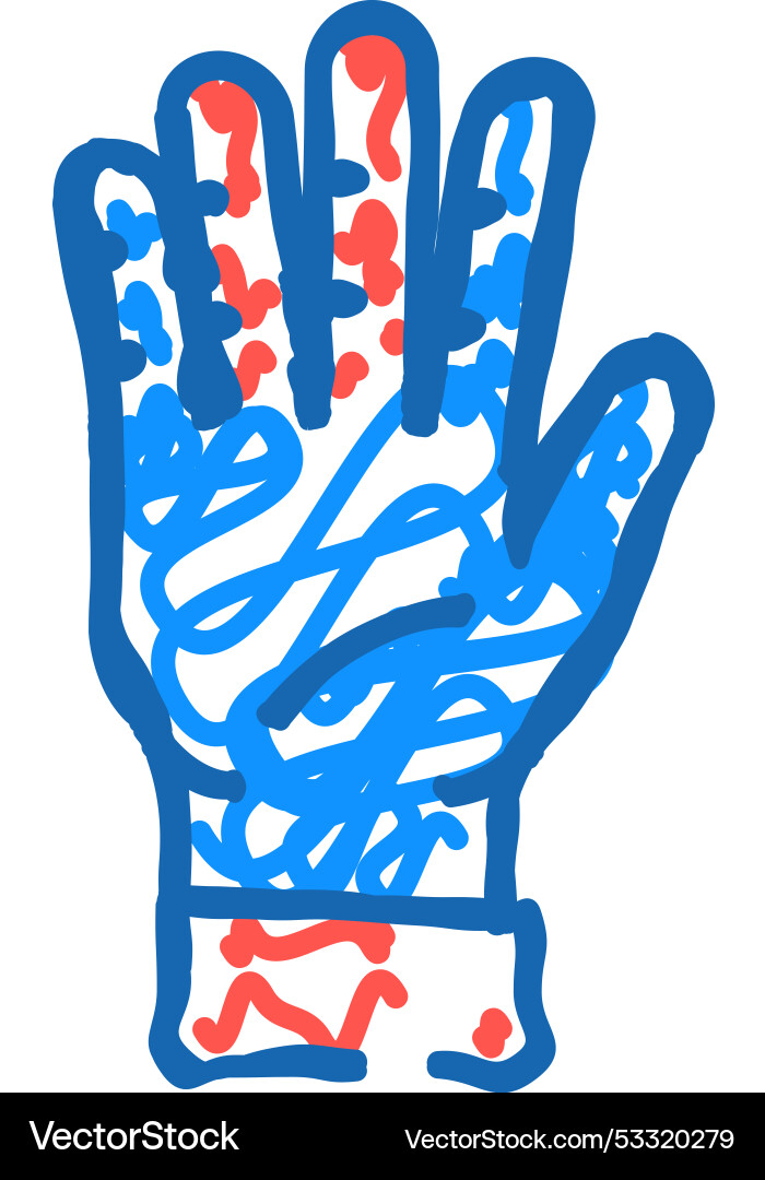 Five number hand gesture icon doodle Royalty Free Vector