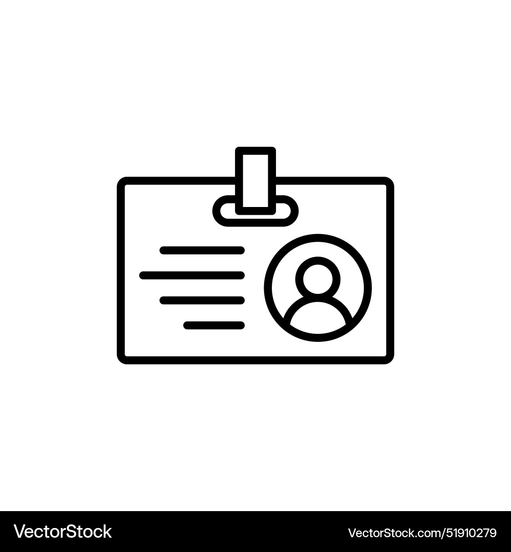 Id badge icon ideal for employee identification Vector Image