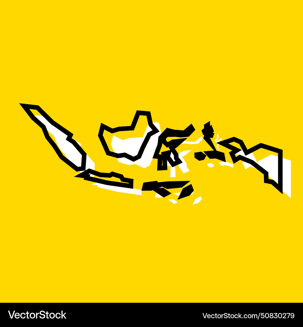 Indonesia simplified map Royalty Free Vector Image