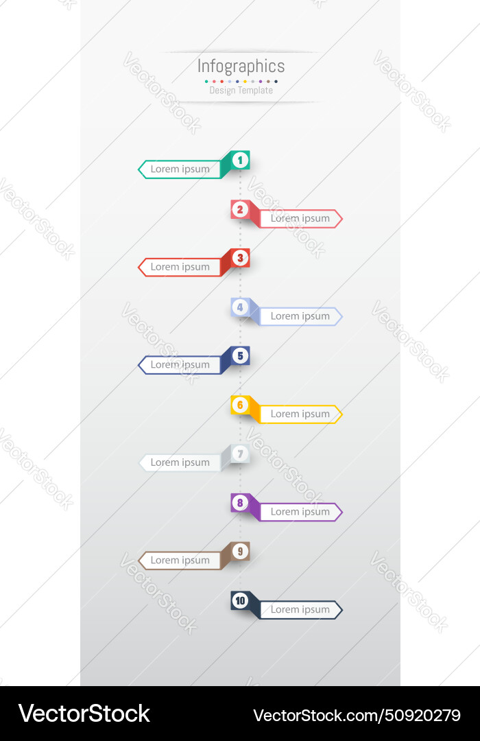 Infographic 10 options design elements Royalty Free Vector